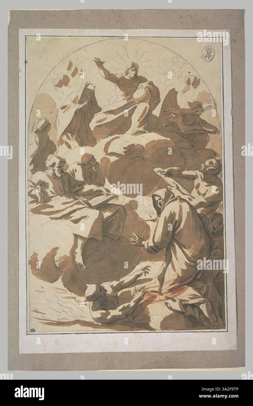 This drawing illustrates a scene of divine judgment. Vouet portrays the ...
