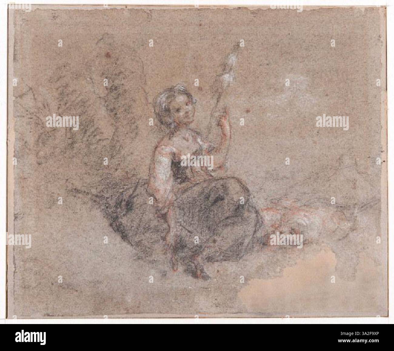 Jean-François Millet’s 'Bergère filant' portrays a shepherdess spinning ...