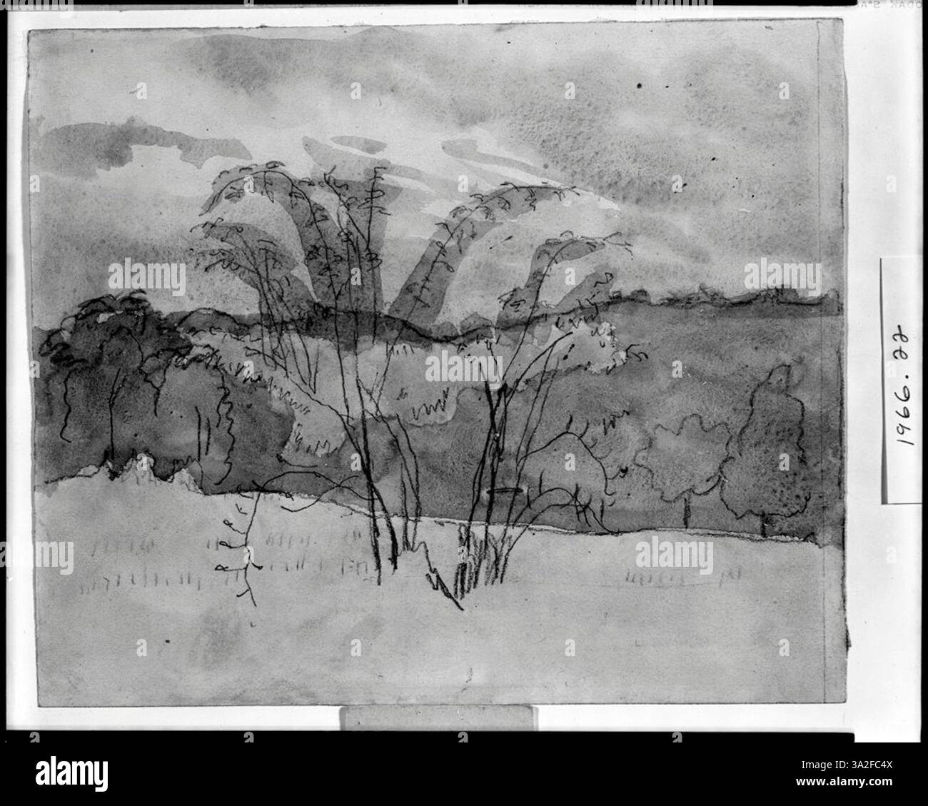 This landscape by Gwen John presents a serene natural scene, with ...