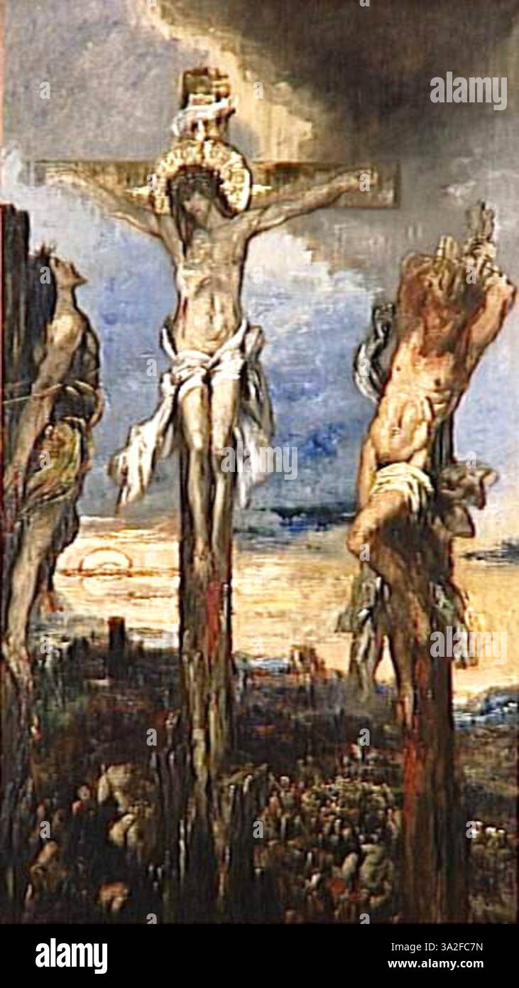 *Le Christ et les Deux Larrons* depicts Christ alongside the two thieves, a biblical moment from ...