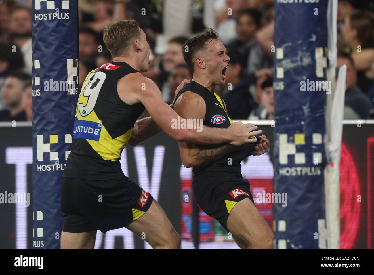 Melbourne, Australia. 13th Mar, 2025. Rhyan Mansell of the Tigers ...