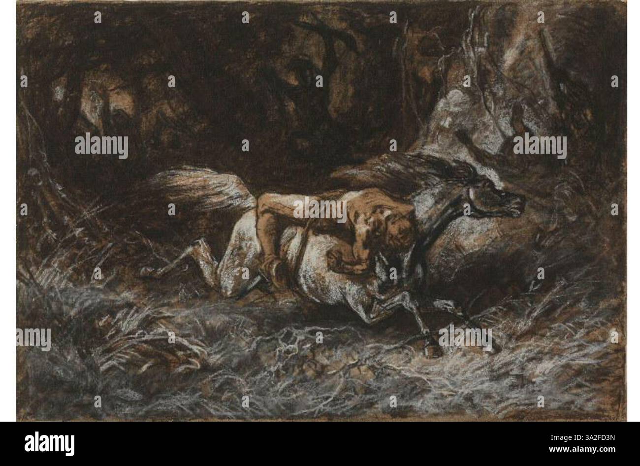 'Mazeppa américain' depicts an intense moment of a figure, inspired by ...