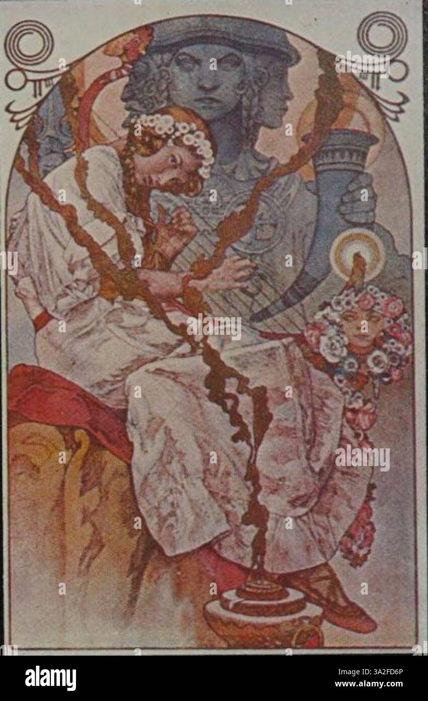 Alphonse Mucha's 'Bridges, CP12p' features intricate Art Nouveau design ...