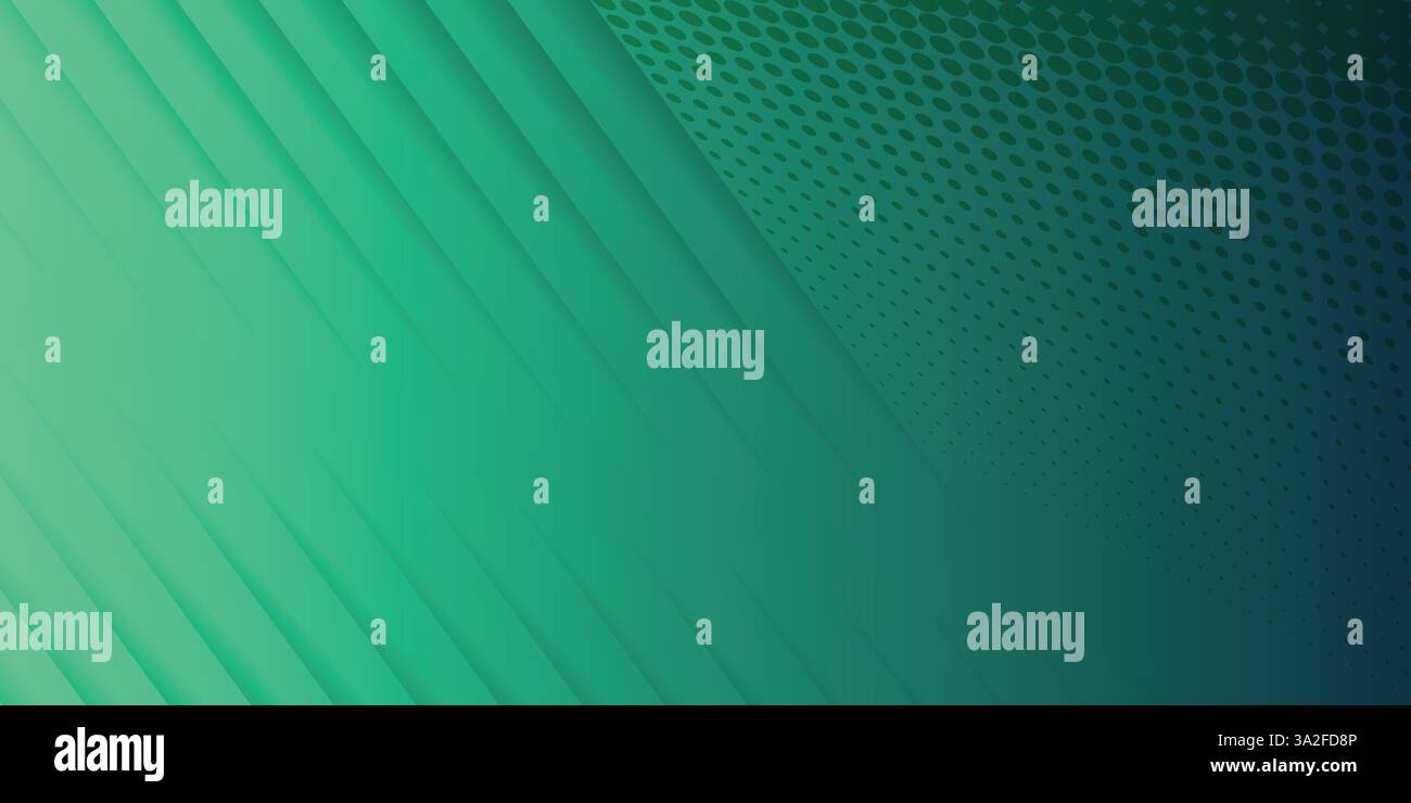 Minimal geometric background. green elements with dotted gradient ...