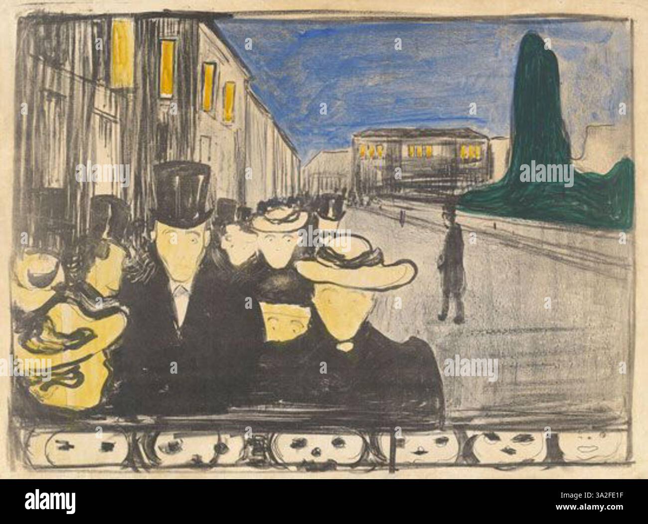 This 1895 lithograph by Munch captures the urban atmosphere of Karl ...