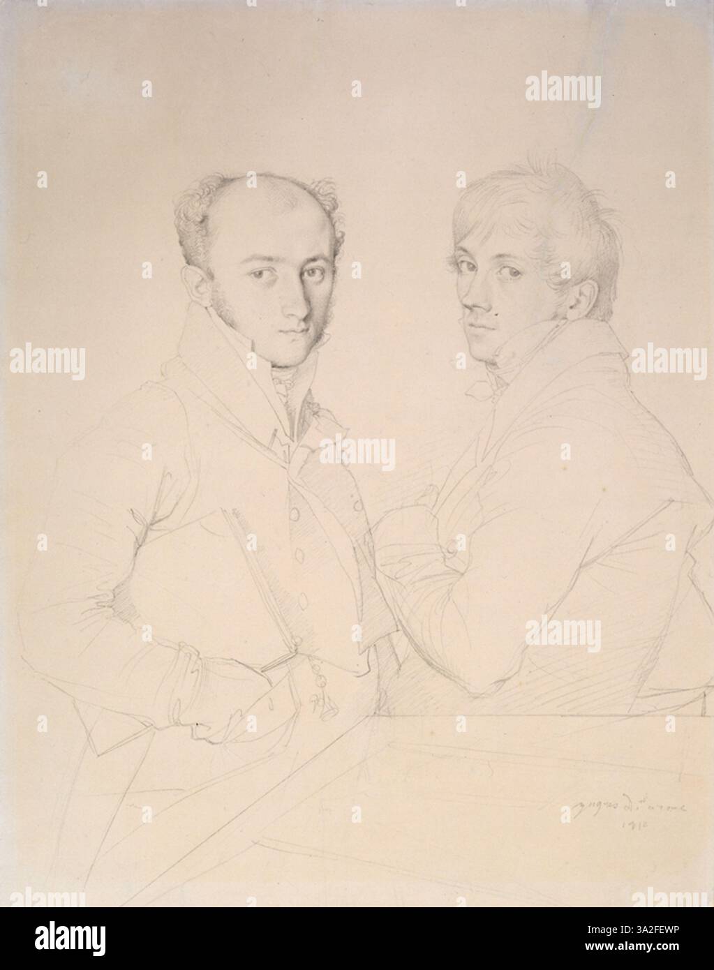 In this work, Ingres portrays the architects Achille Leclère and Jean ...
