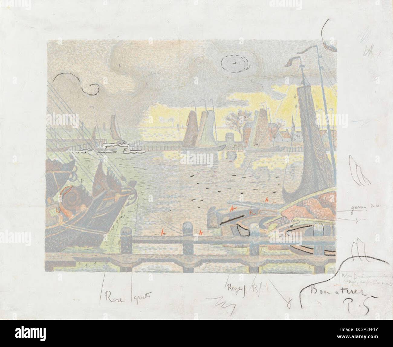 A painting by Paul Signac, housed in the Van Gogh Museum, using his ...