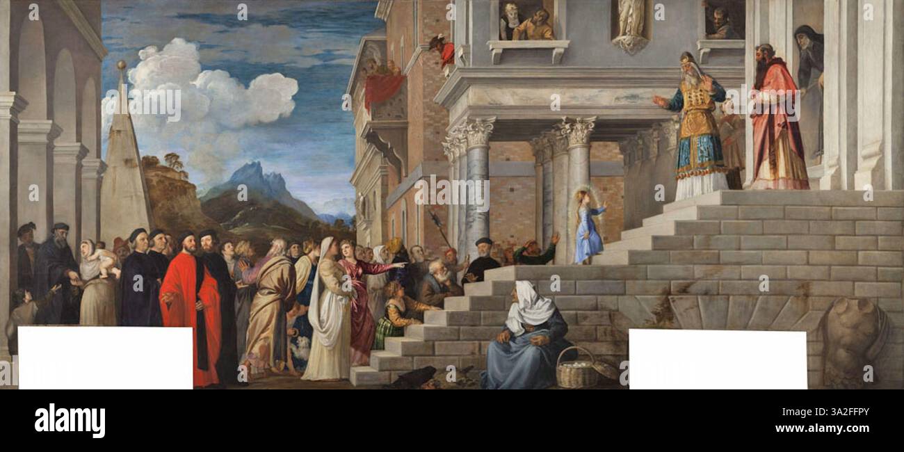 This image shows the full version of a Titian painting, emphasizing his ...