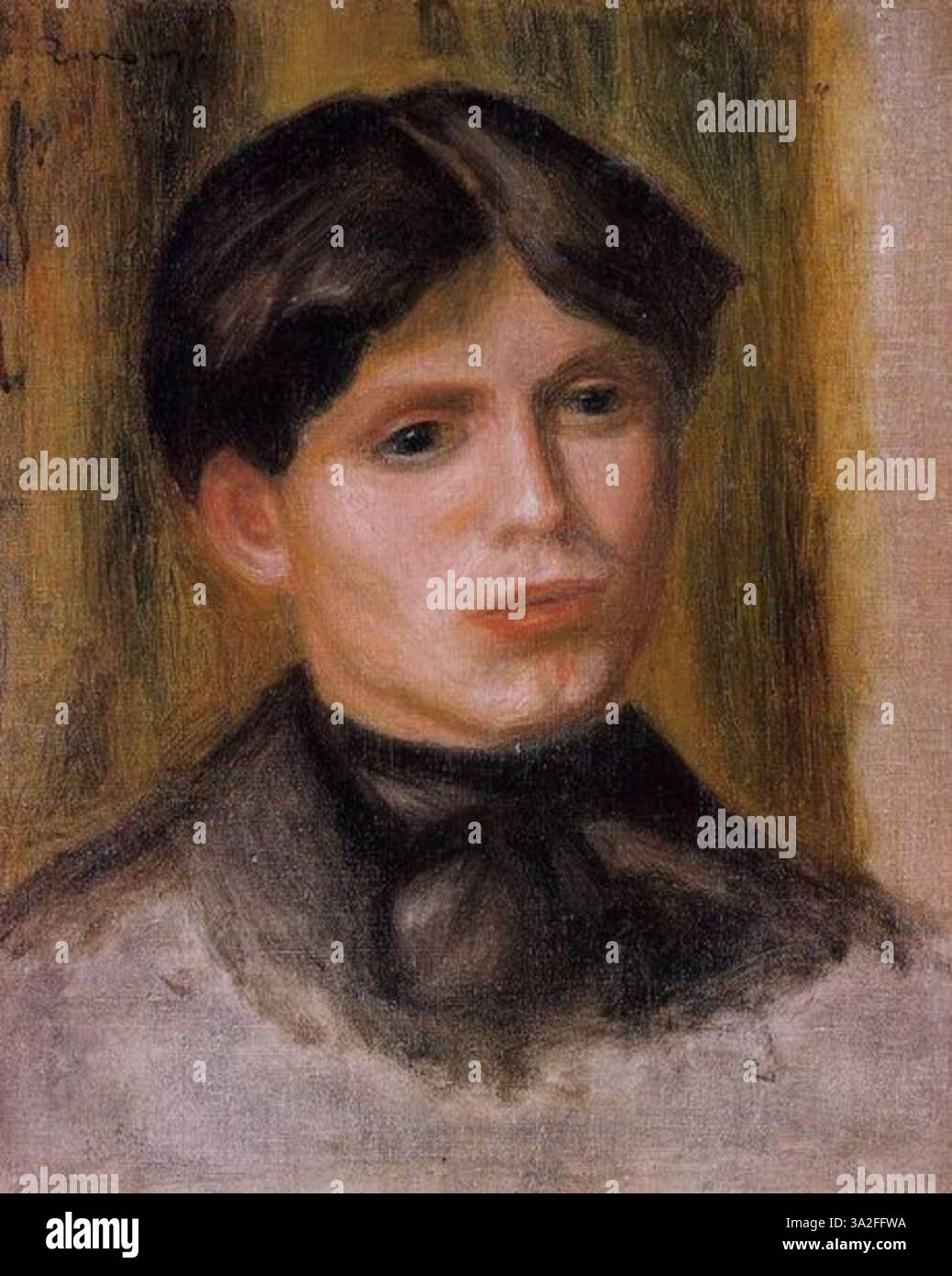 This piece shows a close-up of a woman’s head, with an emphasis on the ...