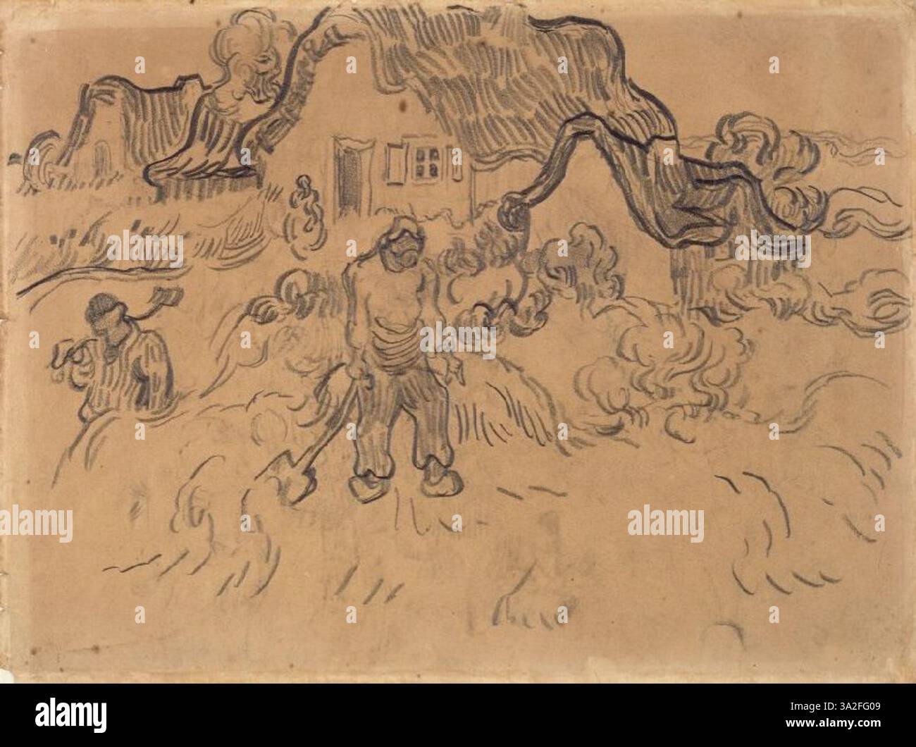 This drawing by Vincent van Gogh illustrates the dynamic movement and ...