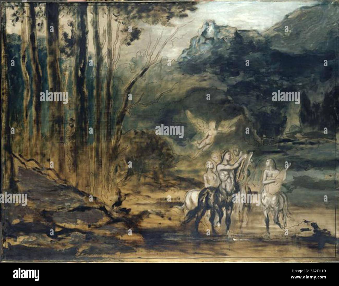 In *Centaures*, Moreau portrays centaurs, mythological creatures that ...