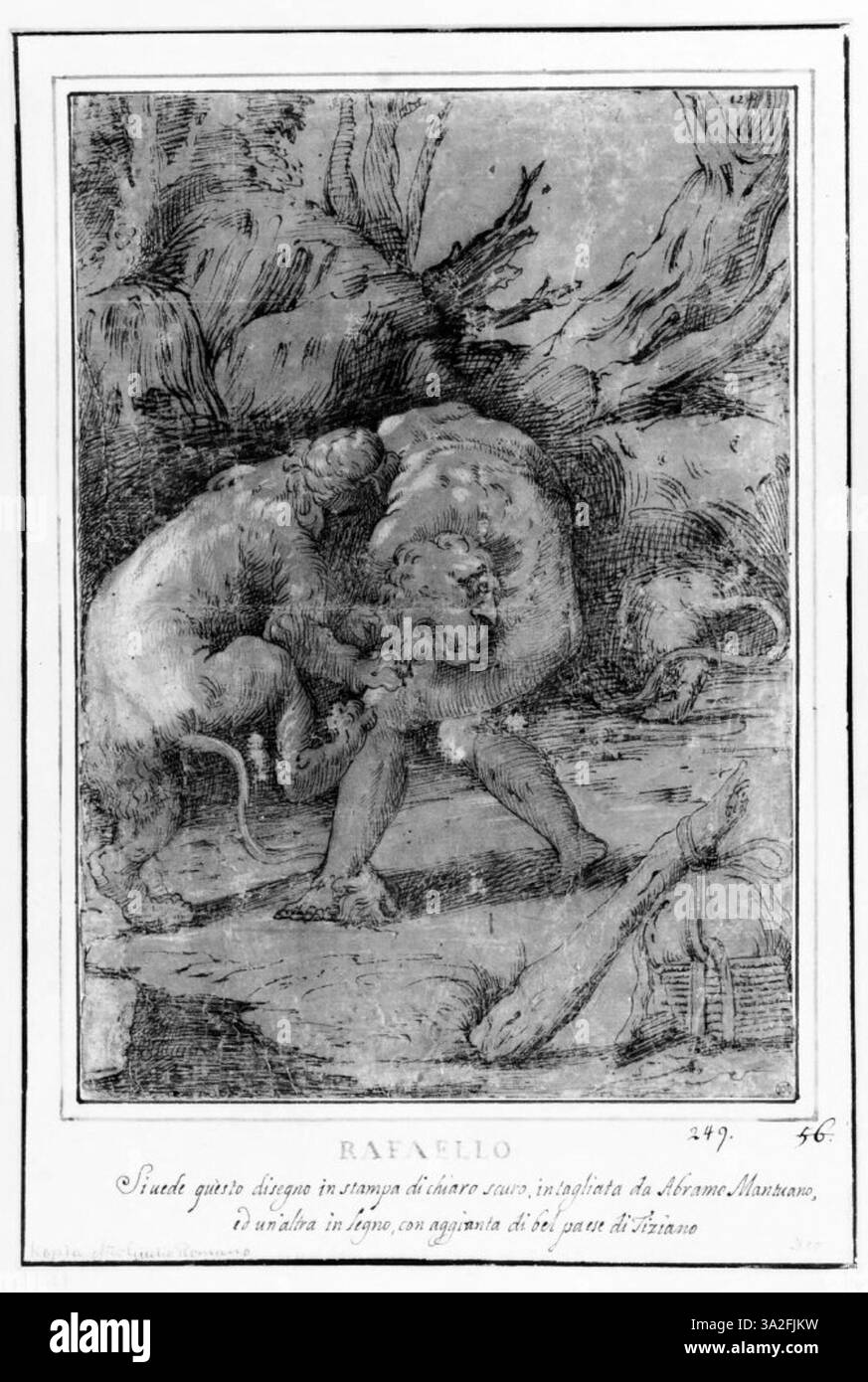 This scene shows the mythological battle between Hercules and the ...