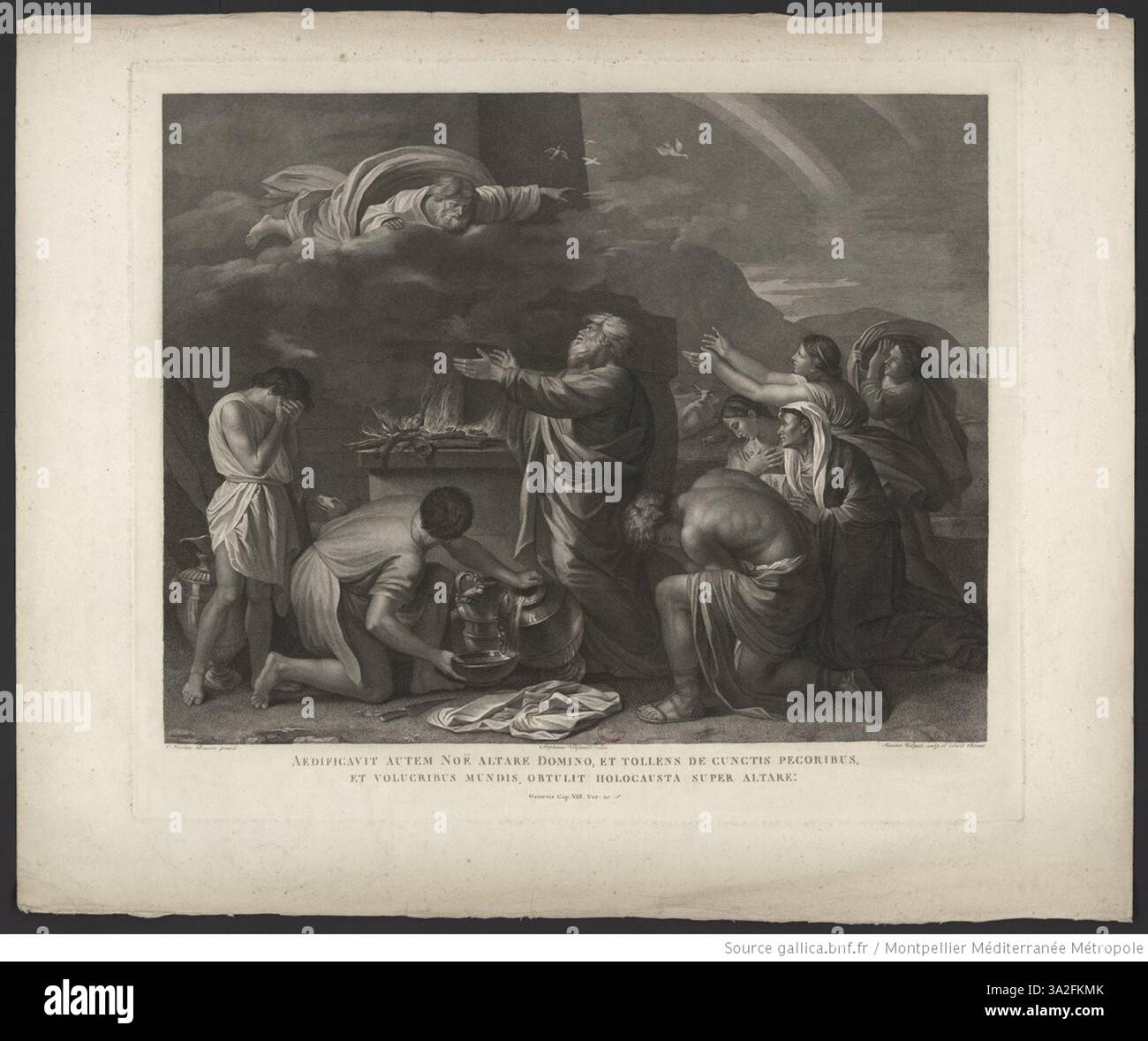 'Sacrifice de Noë' by Giovanni Volpato shows Noah’s sacrifice after the ...