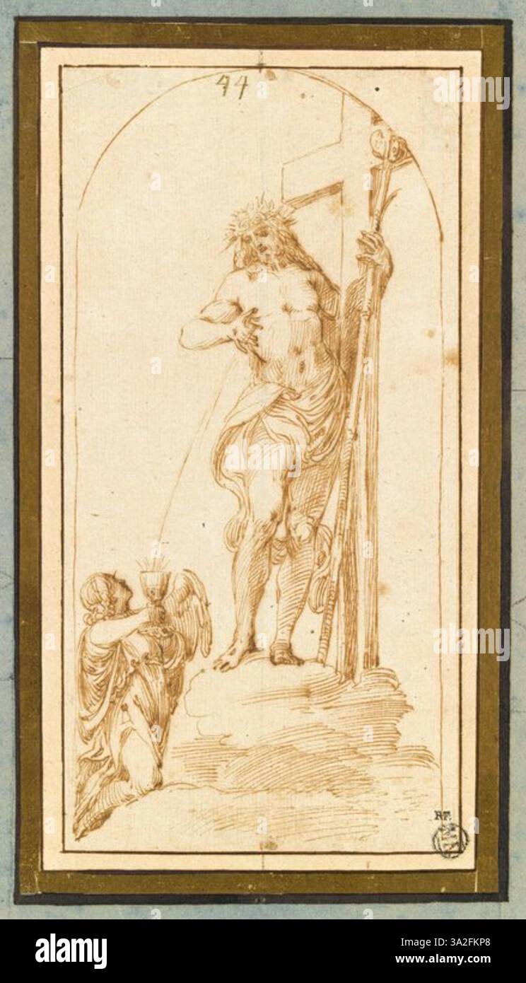 This poignant painting shows Christ in agony, with an angel collecting ...