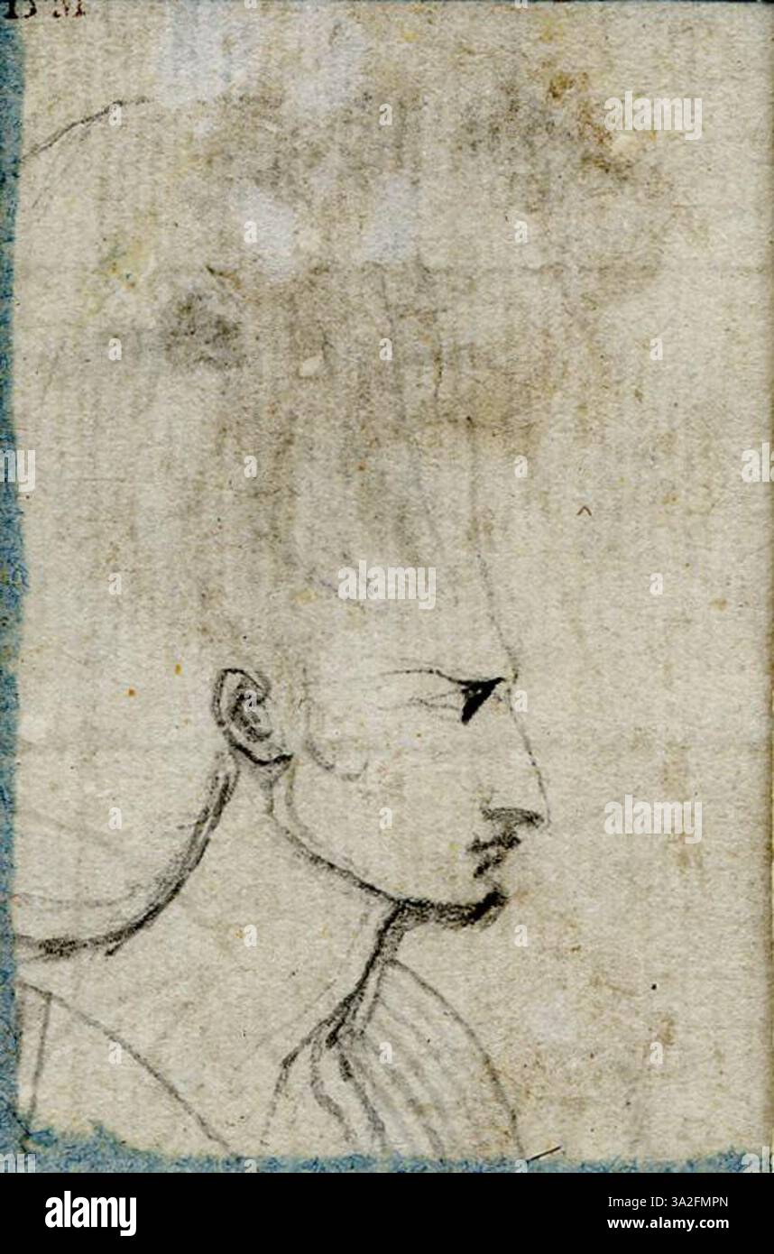 This verso drawing by Fuseli shows a detailed study of the head of a ...