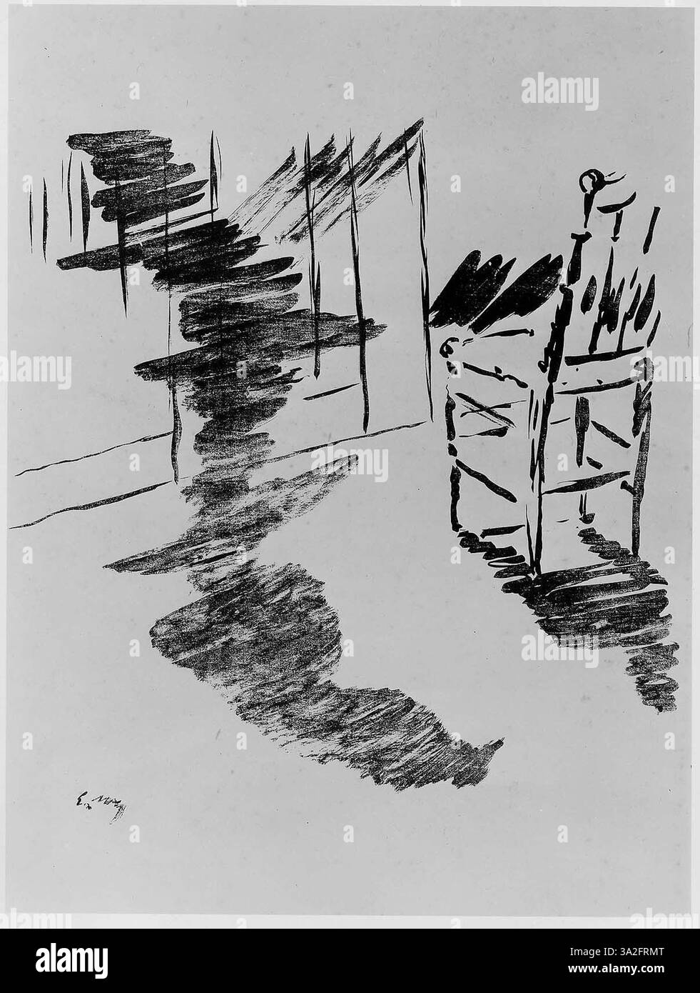 An illustration by Édouard Manet for *The Raven*, emphasizing the ...