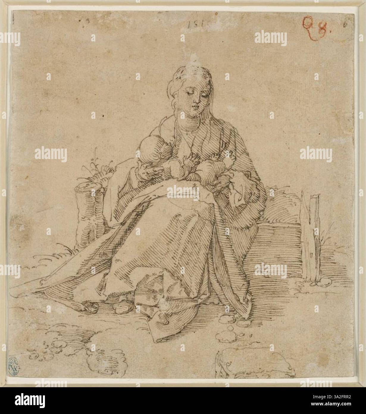 This work by Albrecht Dürer depicts the Virgin Mary nursing the infant ...