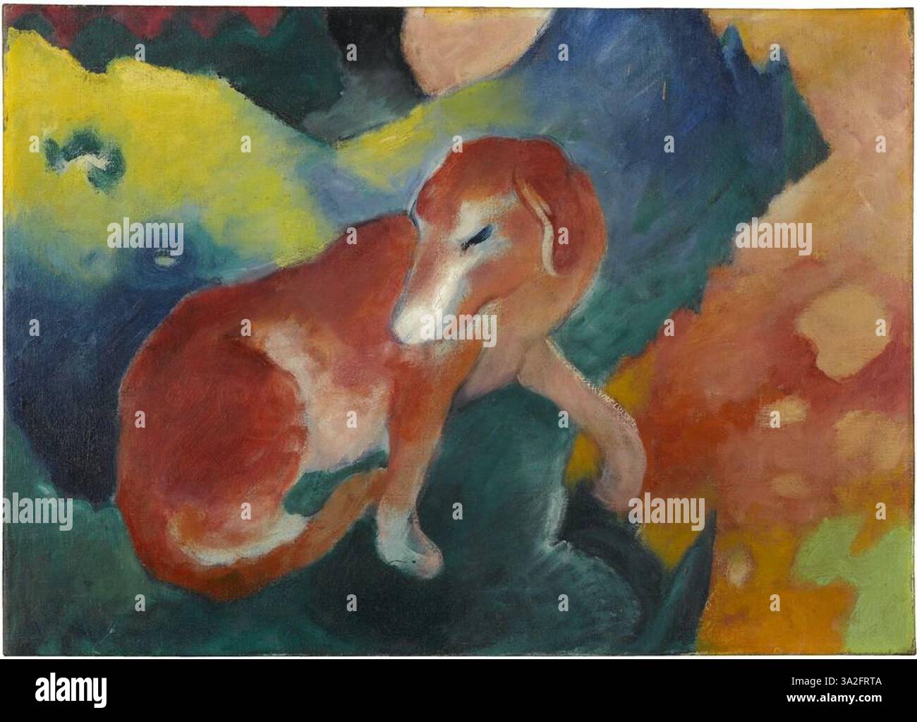 Der rote Hund (The Red Dog) by Franz Marc portrays a vibrant, abstract ...