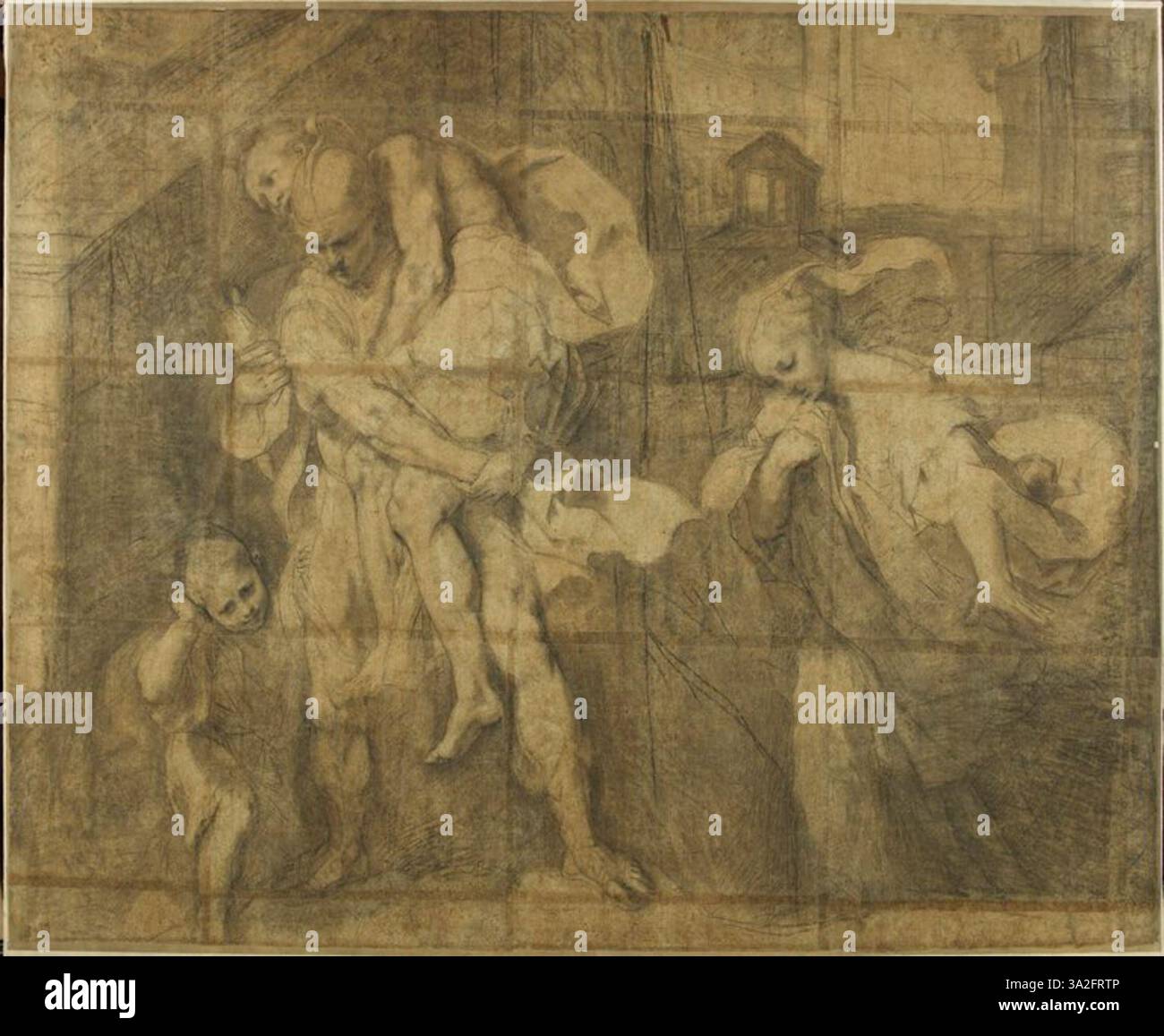 Barocci’s drawing depicts Aeneas carrying his father, Anchises, after ...