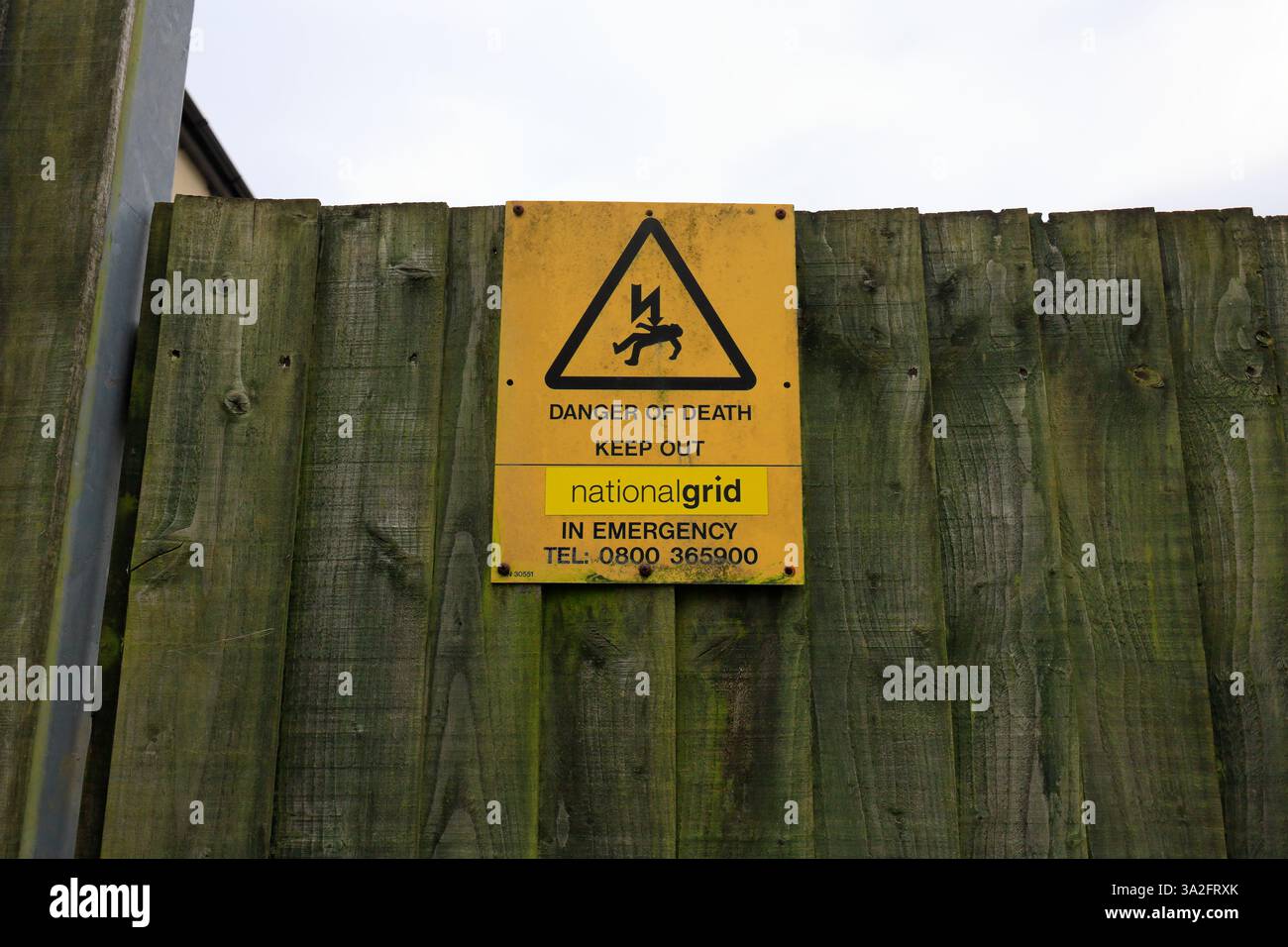 Danger Of Death, Keep Out sign on a wooden fence. Saltford, near ...