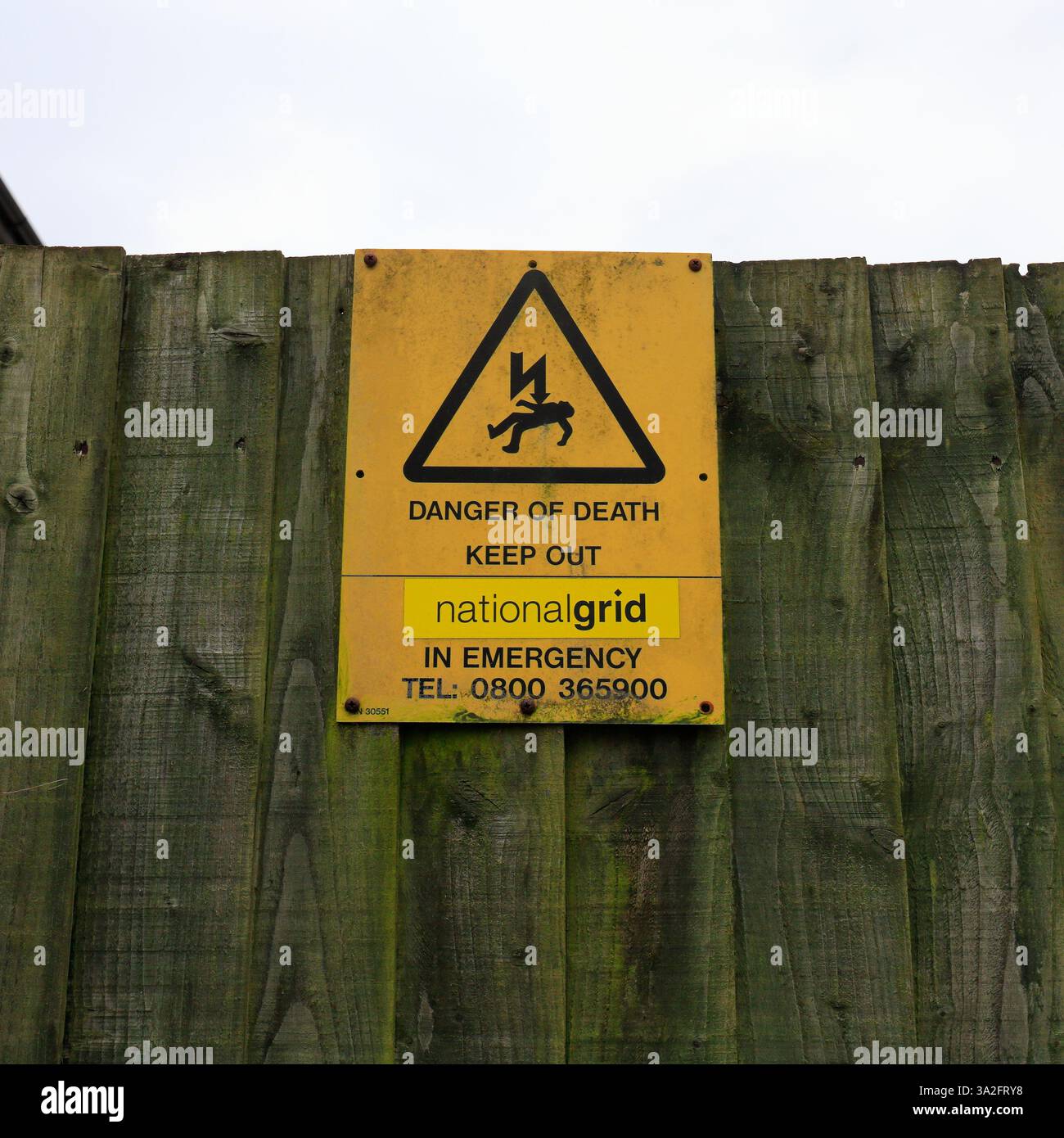 Danger Of Death, Keep Out sign on a wooden fence. Saltford, near ...