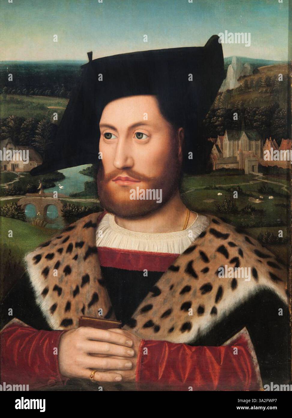 In this 1530 portrait, a man is depicted holding a book, symbolizing ...