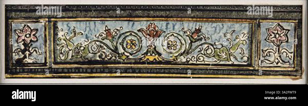 'Frise décorative rinceaux et fleurs' by Gustave Moreau is a decorative ...