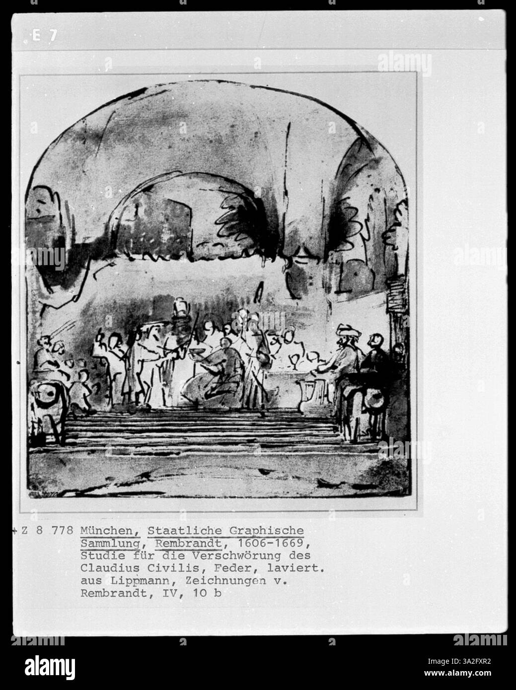 This etching depicts the Conspiracy of Claudius Civilis, a dramatic ...