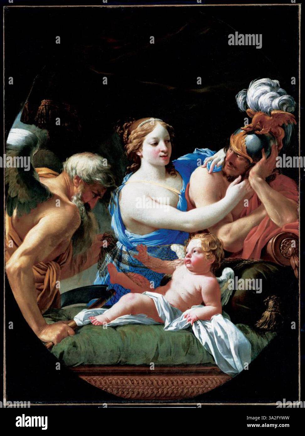 This allegorical painting by Simon Vouet portrays Venus, Mars, Cupid ...