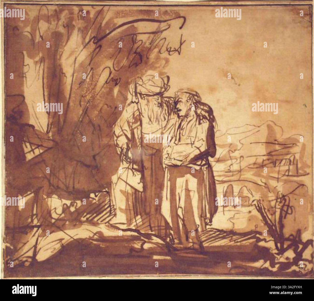 This artwork from Rembrandt’s school depicts Abraham taking Isaac to ...