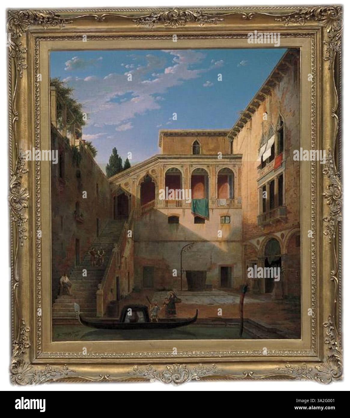 In 'Palazzo veneziano' (Venetian Palace), Francesco Hayez captures the grandeur of Venetian ...