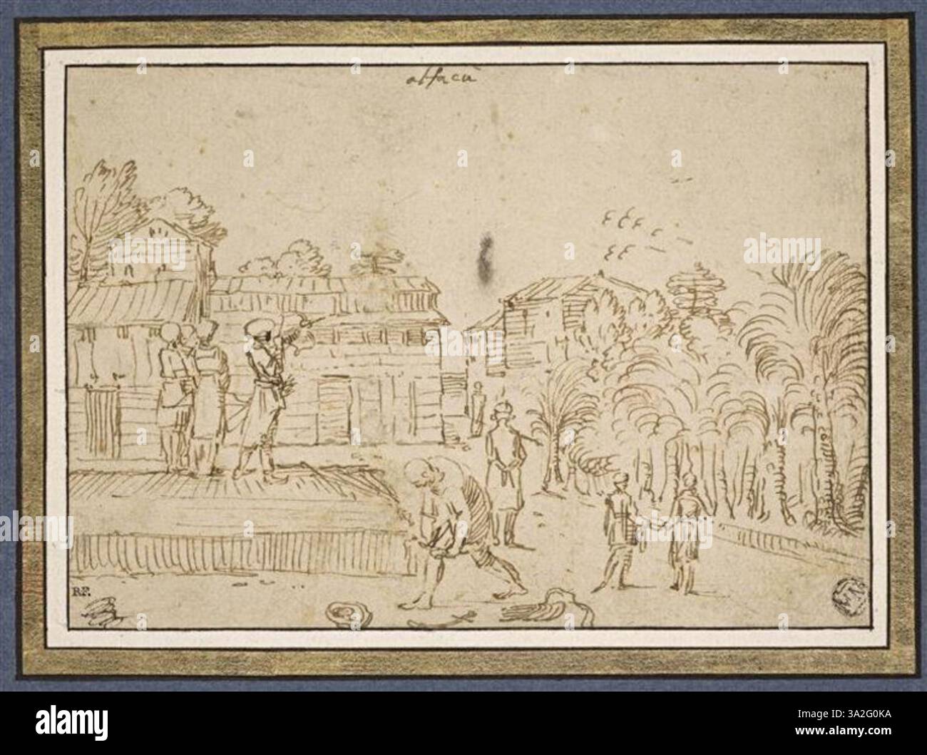 This drawing by Carracci depicts hunters aiming at a flock of birds in ...