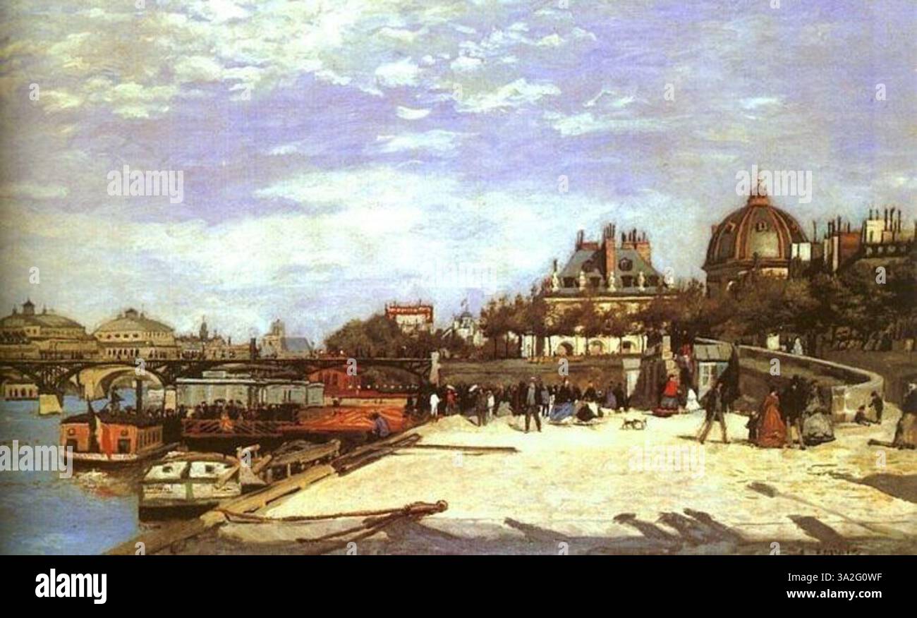 This Impressionist painting by Renoir features the Pont des Arts in ...