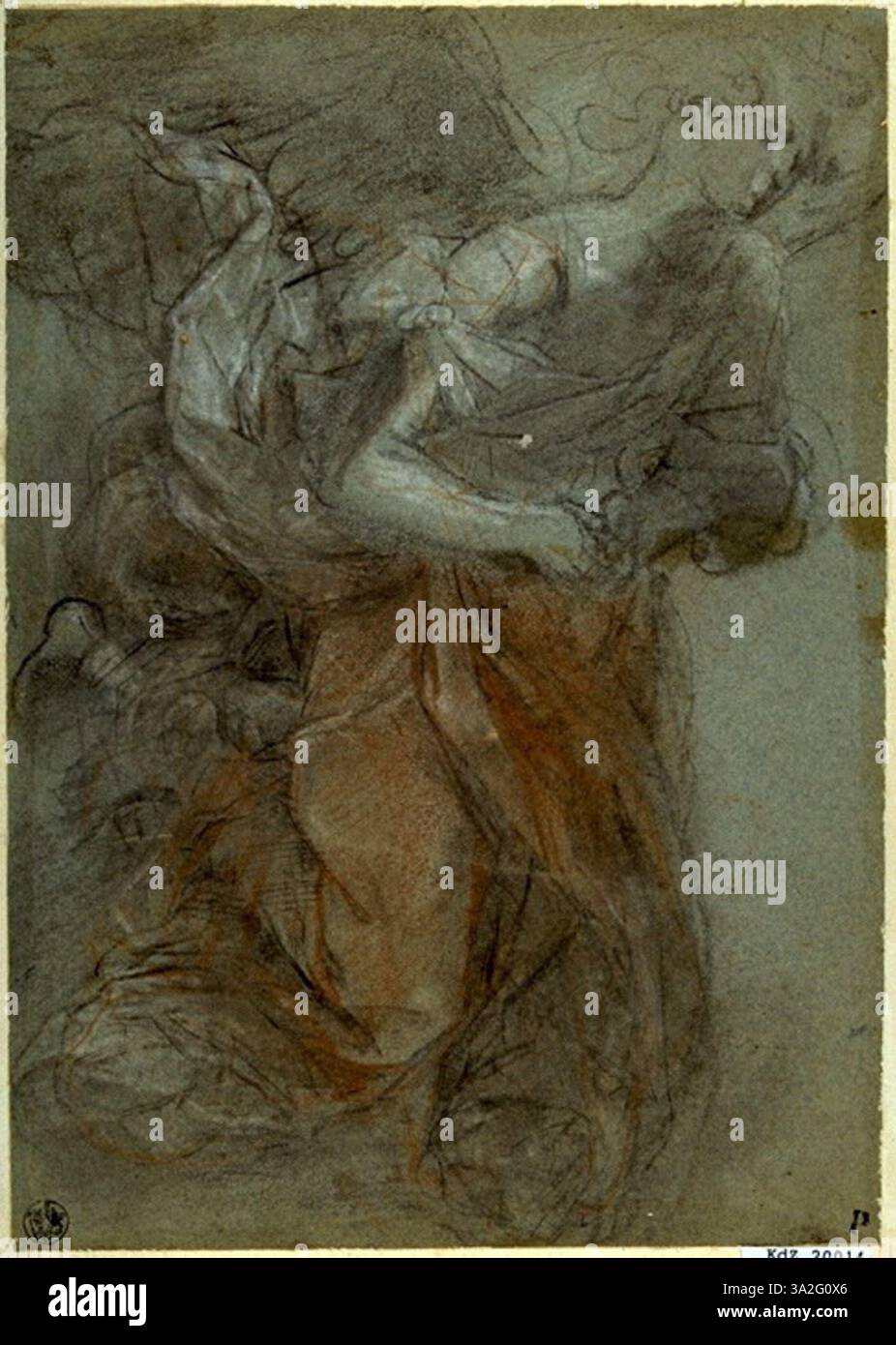 Study of a floating angel, showcasing the pose and delicate details of ...