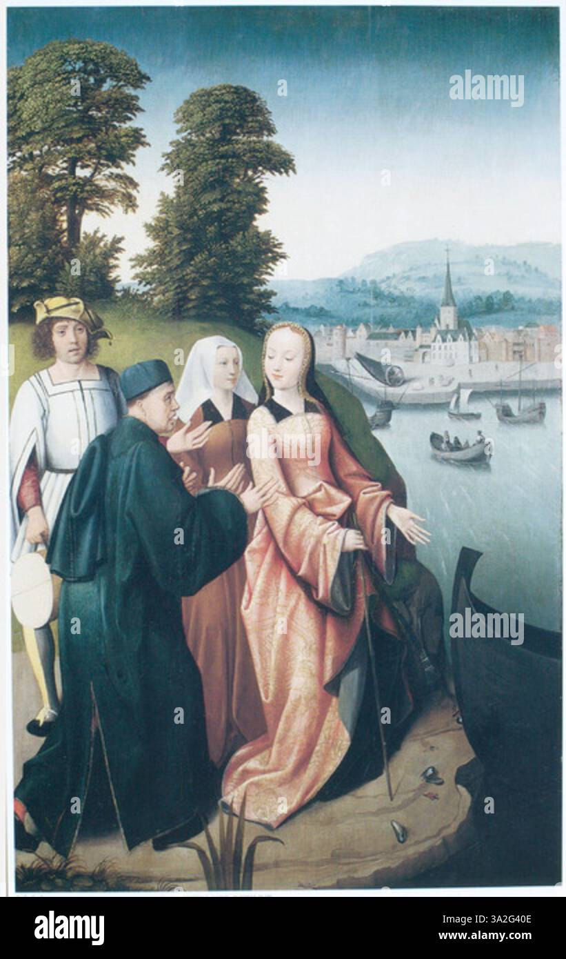 This altarpiece depicts the legend of Saint Dymphna, showcasing her ...