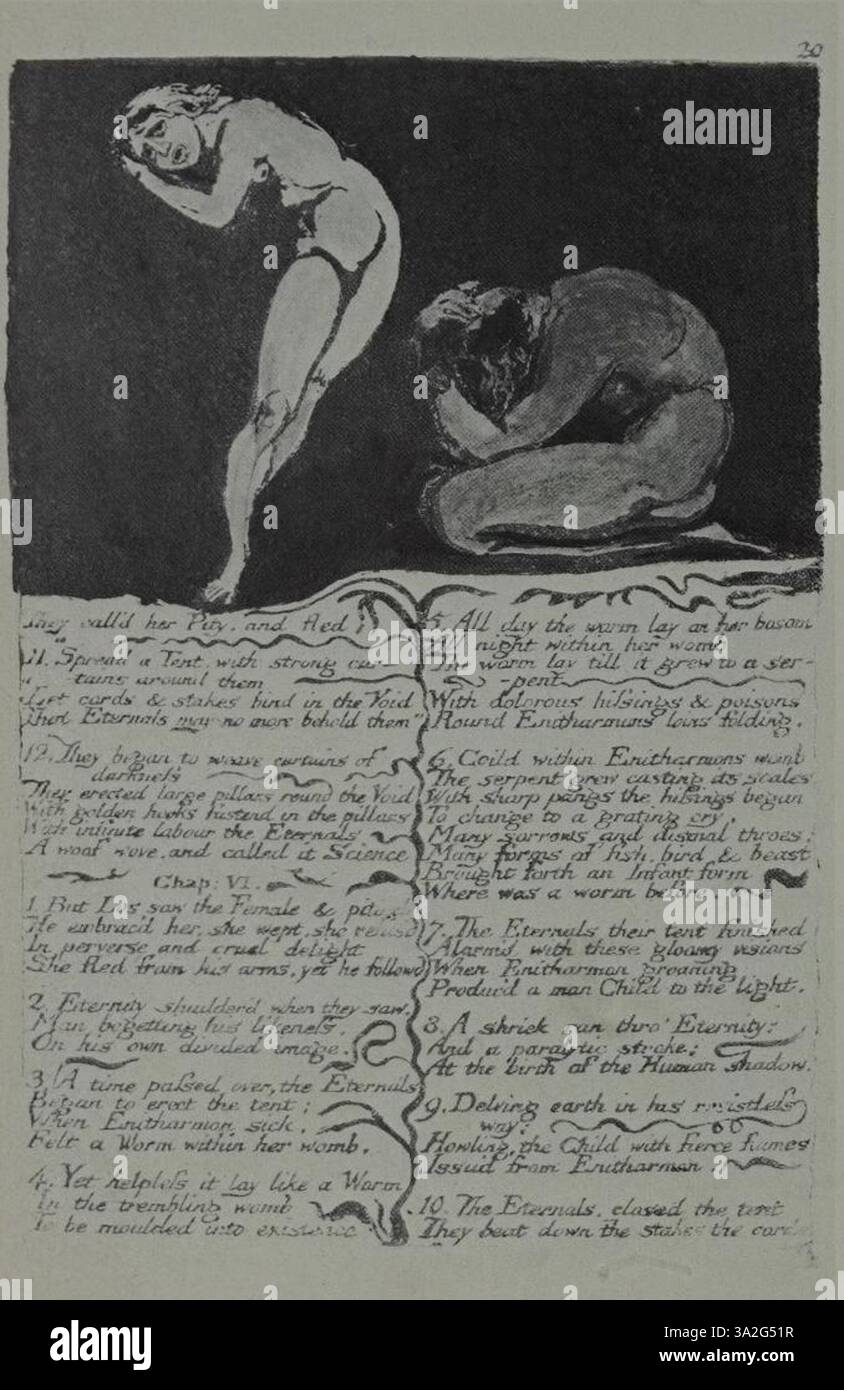 Blake’s artwork from his series of symbolic drawings conveys emotional ...