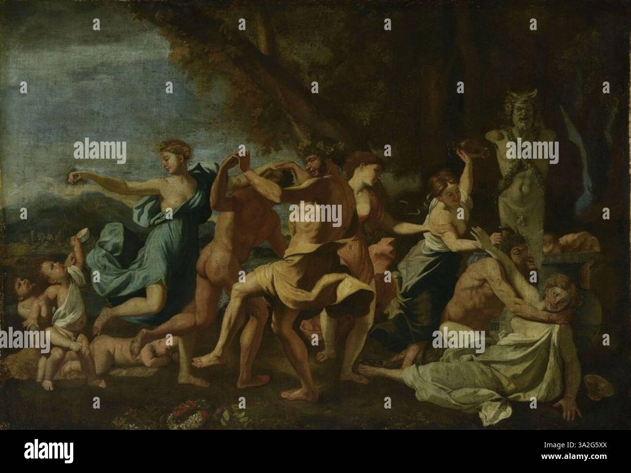 'Bacchanale' (Bacchanalia) by Nicolas Poussin, painted around 1640 ...