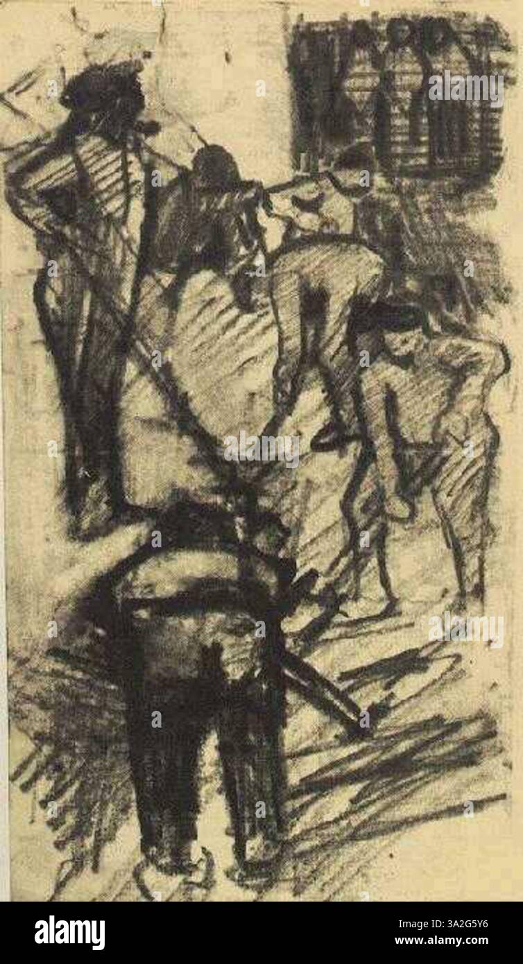 A drawing by Vincent van Gogh, showcasing his signature use of line and ...