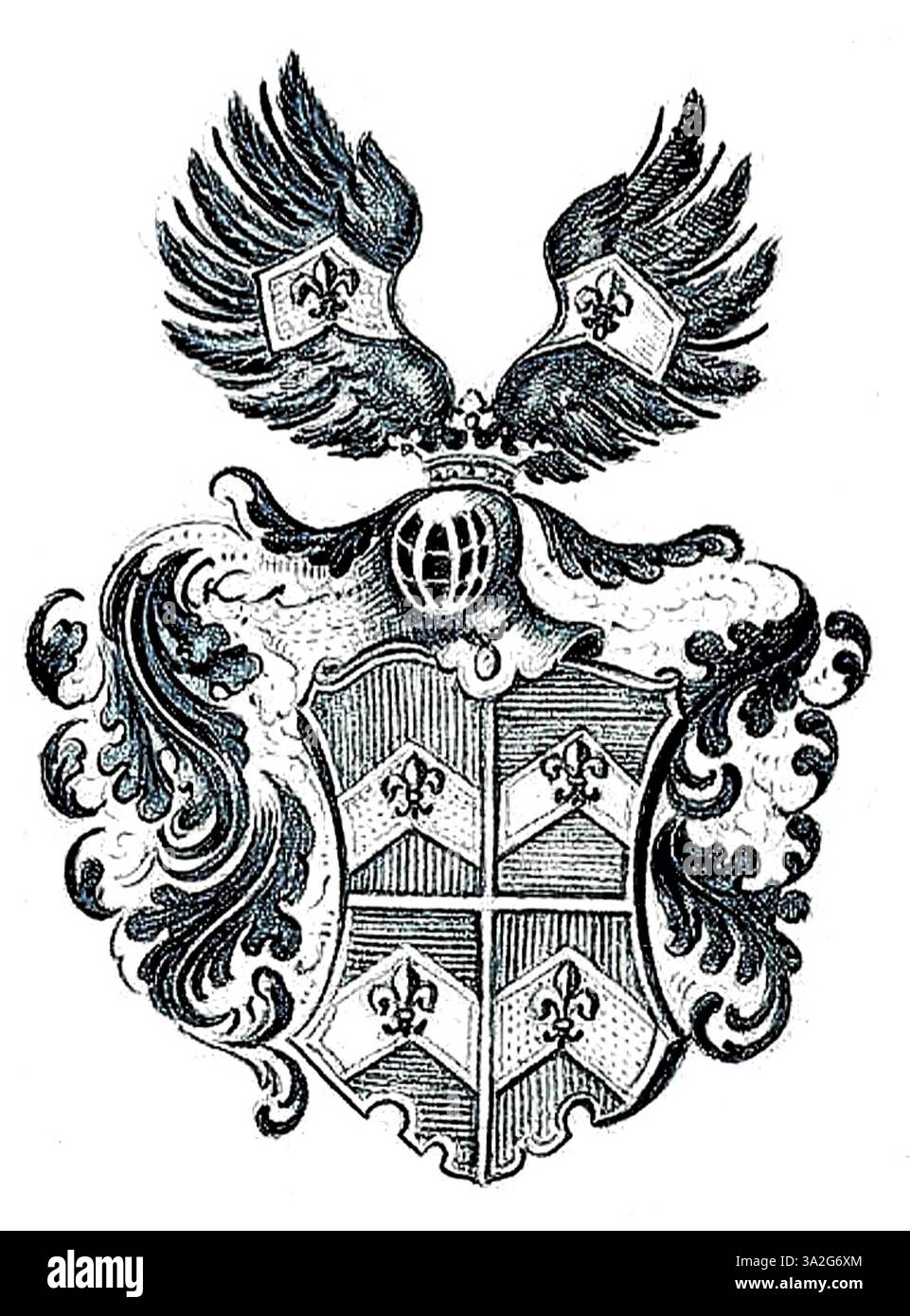 The Rassler family coat of arms, dating from 1655, incorporates symbols ...