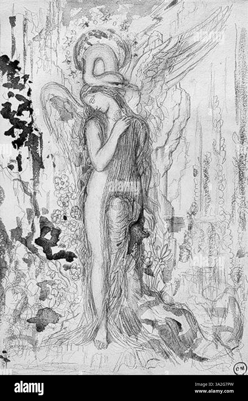 'Léda' by Gustave Moreau captures the myth of Leda and the Swan. The painting portrays Leda in a ...