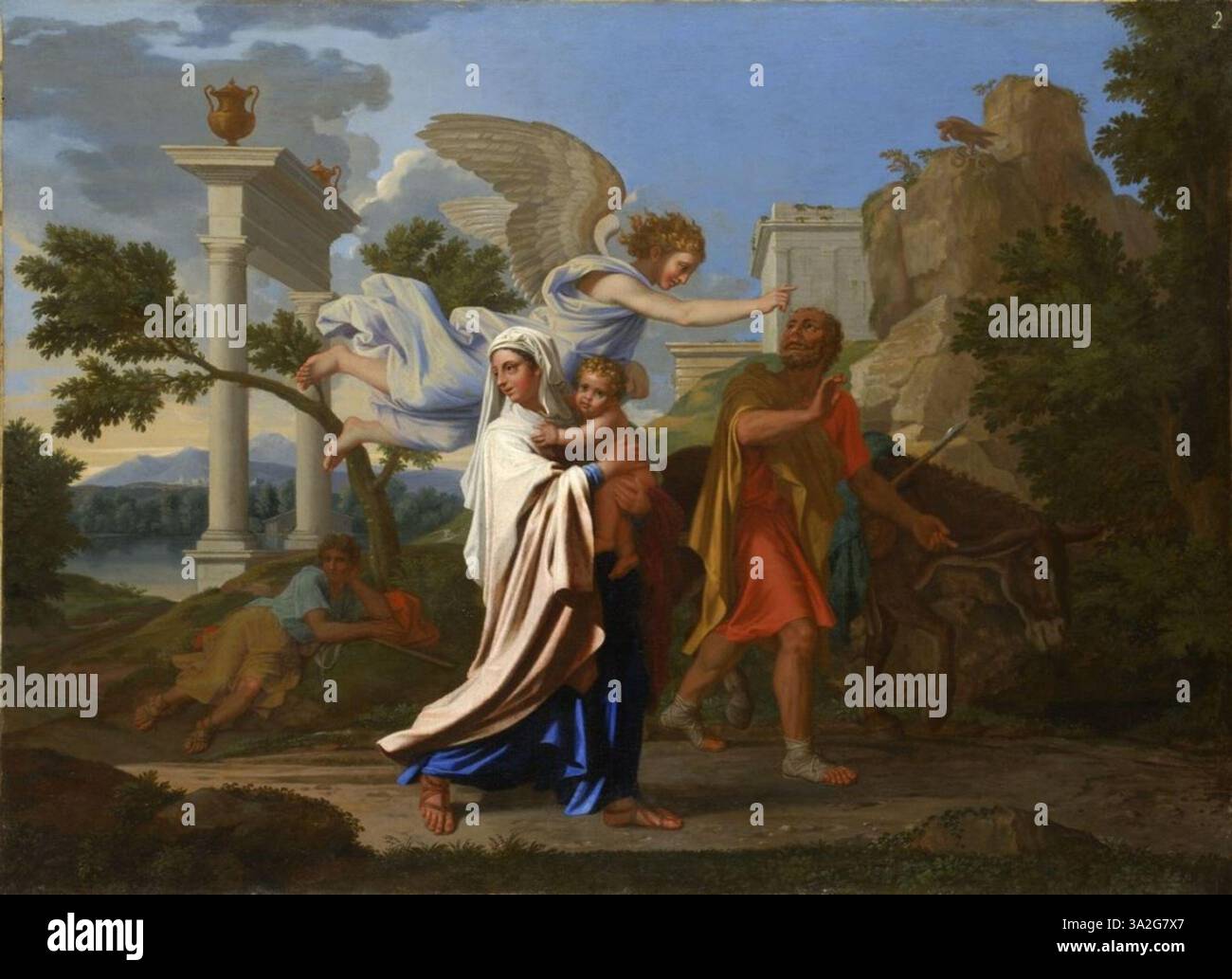 This painting by Nicolas Poussin depicts the Holy Family’s escape into ...