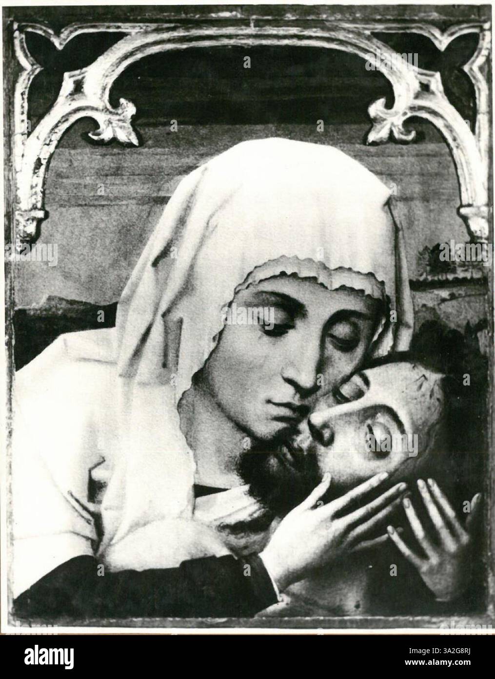 A 15th-century depiction of the Lamentation by Gerard David, showing ...