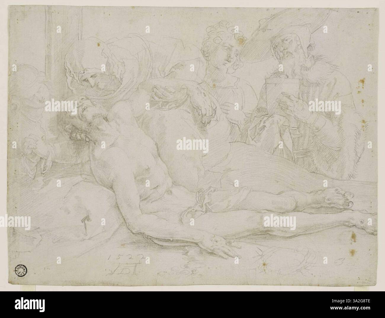 ‘The Lamentation of Christ’ by Albrecht Dürer, created in 1522, portrays the sorrowful scene of ...