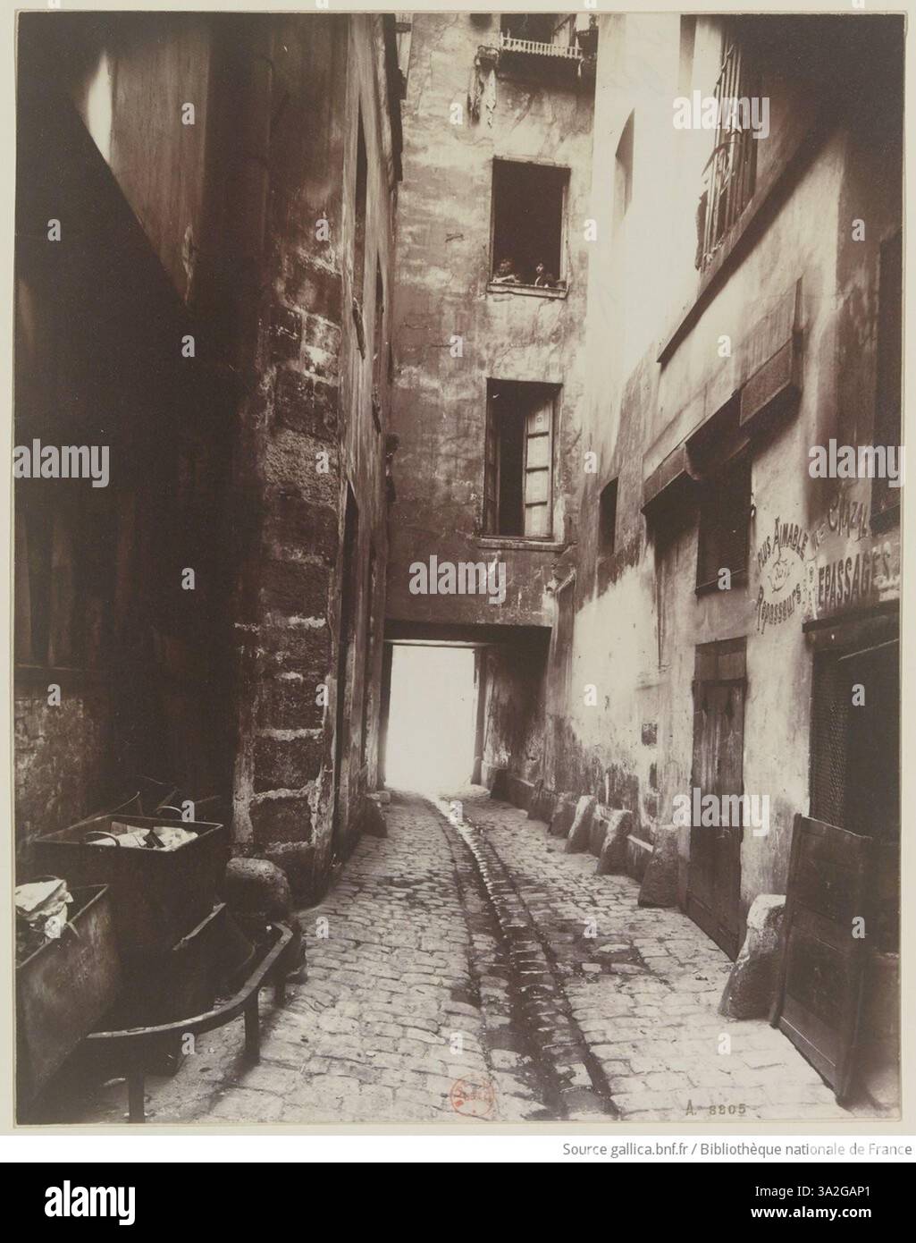 This photograph by Eugène Atget shows the old courtyard at 22 Rue ...