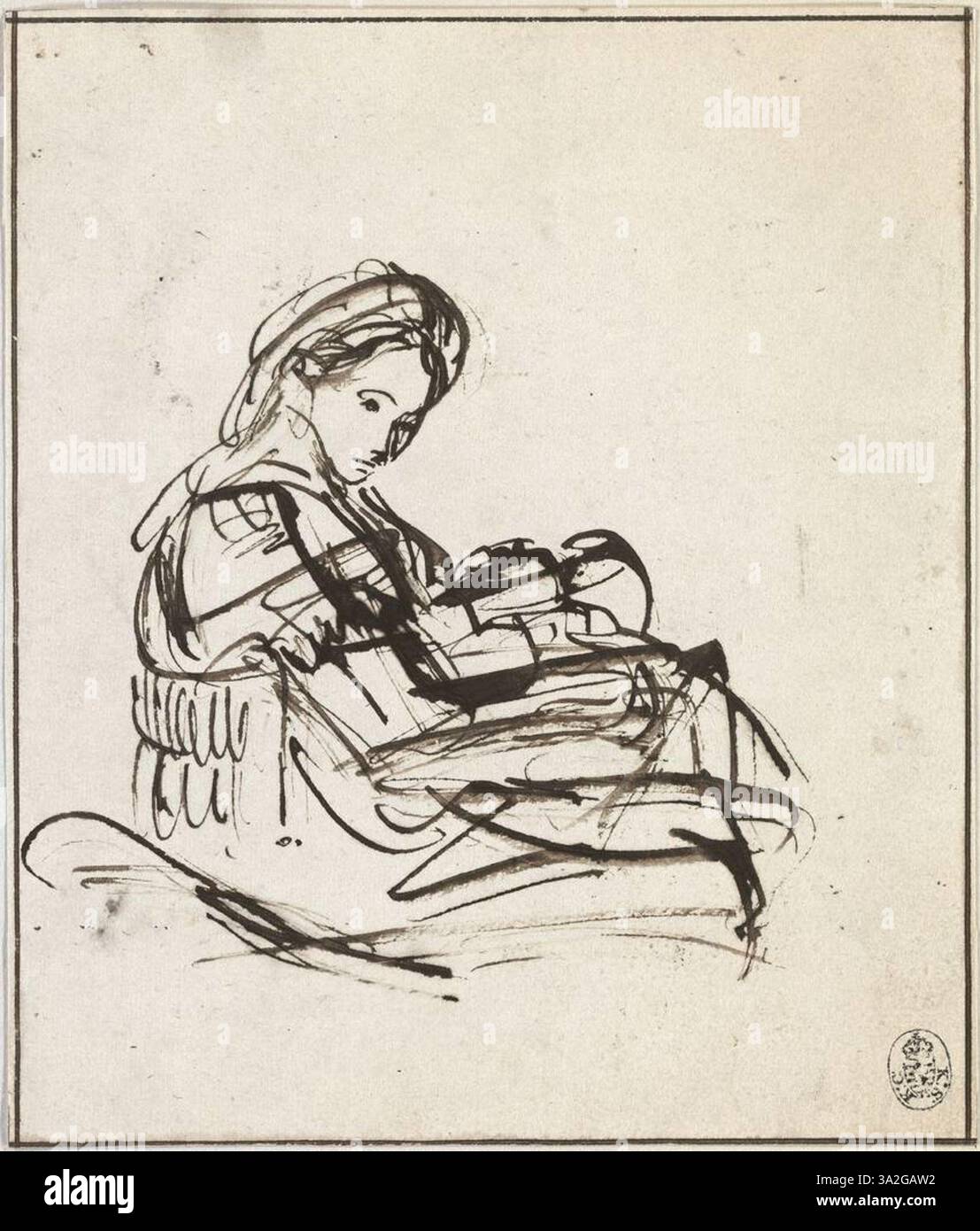 This historical attribution to Ferdinand Bol shows Mary with the child ...