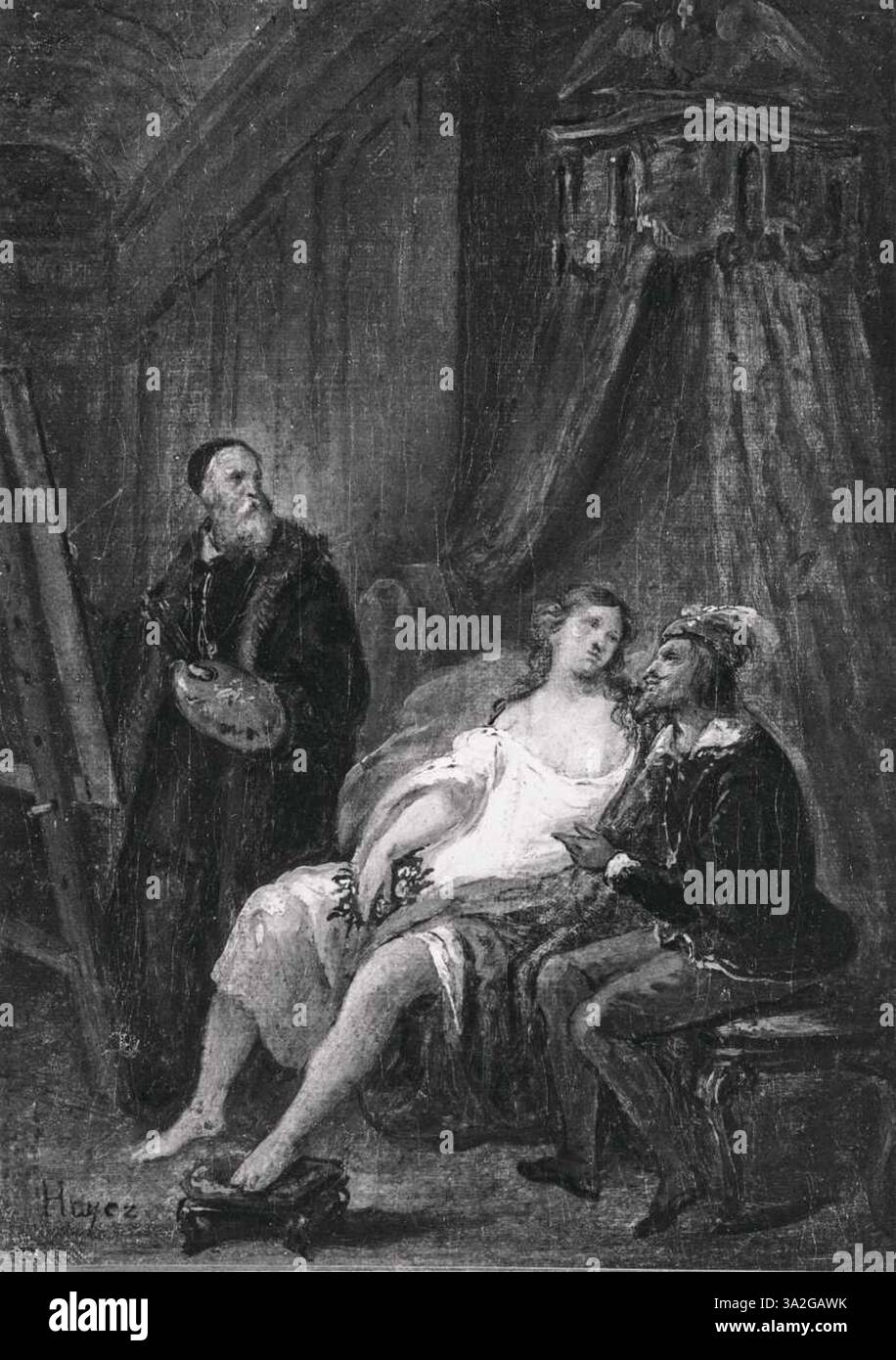 This painting by Hayez depicts the mythological story of Apelles ...