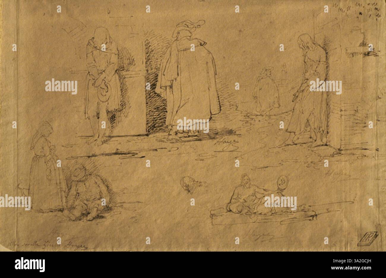 Francesco Hayez’s 'Studi di figure' (1838-1839) represents a collection ...