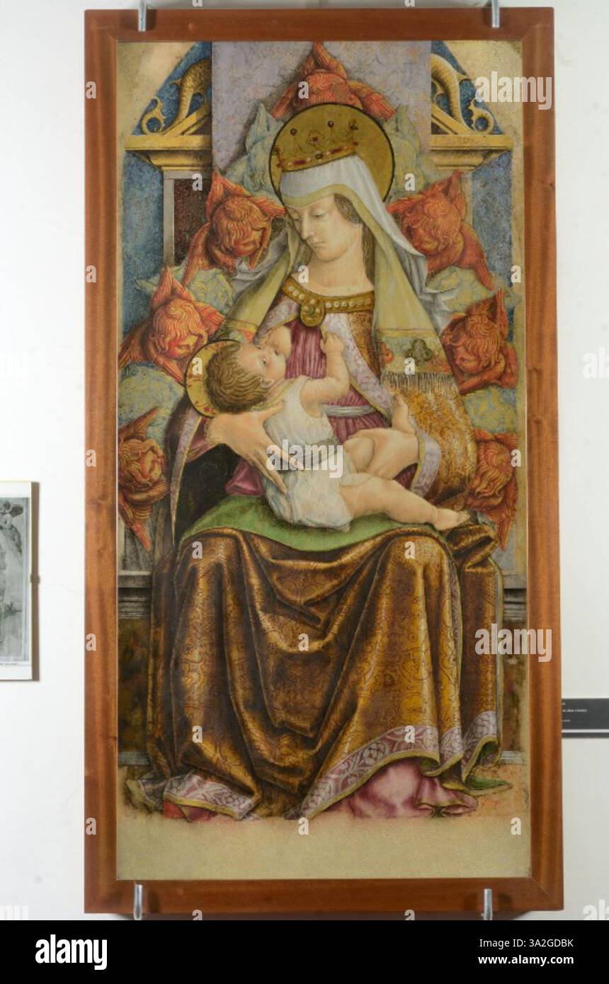 Carlo Crivelli’s 'Madonna del Latte' depicts the Virgin Mary breastfeeding the Christ child, a ...