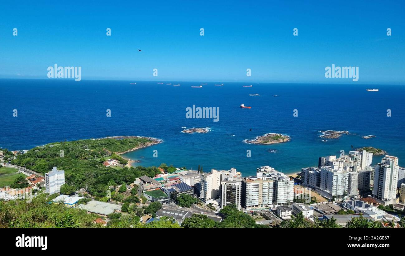 This mesmerizing image showcases a breathtaking coastal cityscape with ...