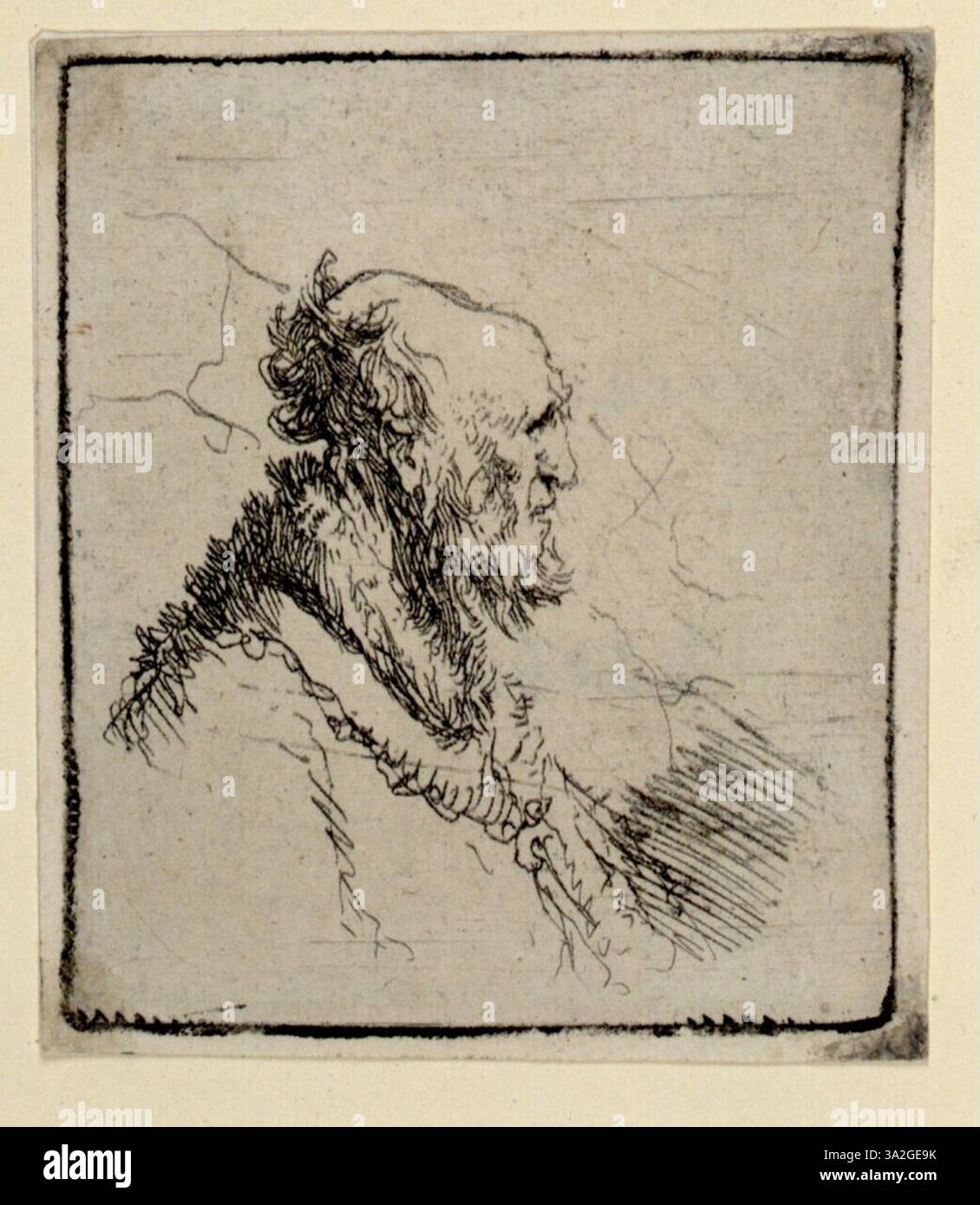In this Rembrandt portrait, the artist uses light and shadow to define ...